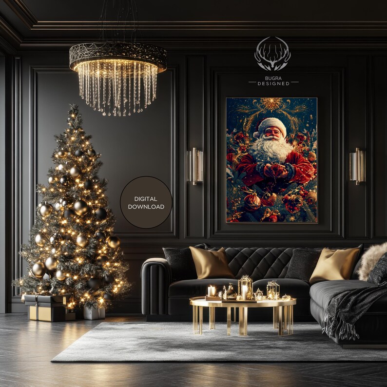Santa Claus Christmas Printable Wall Art | Santa Poster | Digital ...