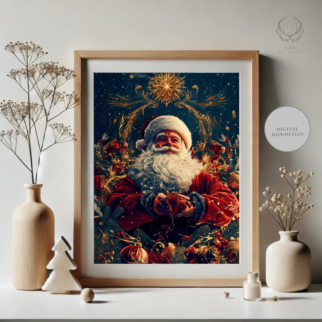 Santa Claus Christmas Printable Wall Art | Santa Poster | Digital ...
