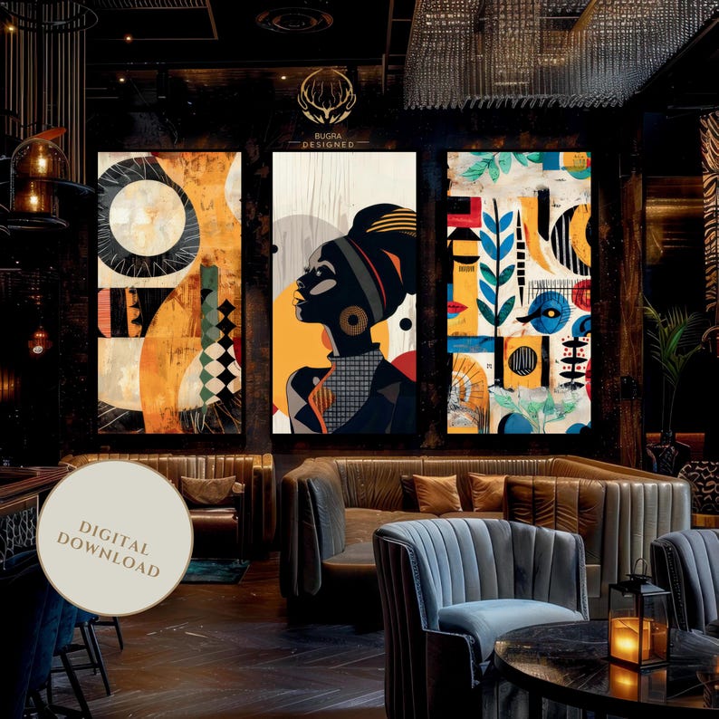 Africa Art Wall Decor African Printable Wall Art Tribal Wall Decor ...