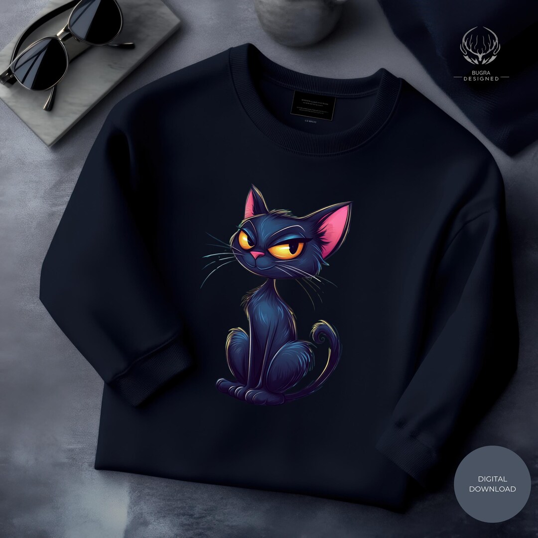 Mystic Blue Cat SVG PNG | Elegant Feline T-shirt Design | Fantasy ...