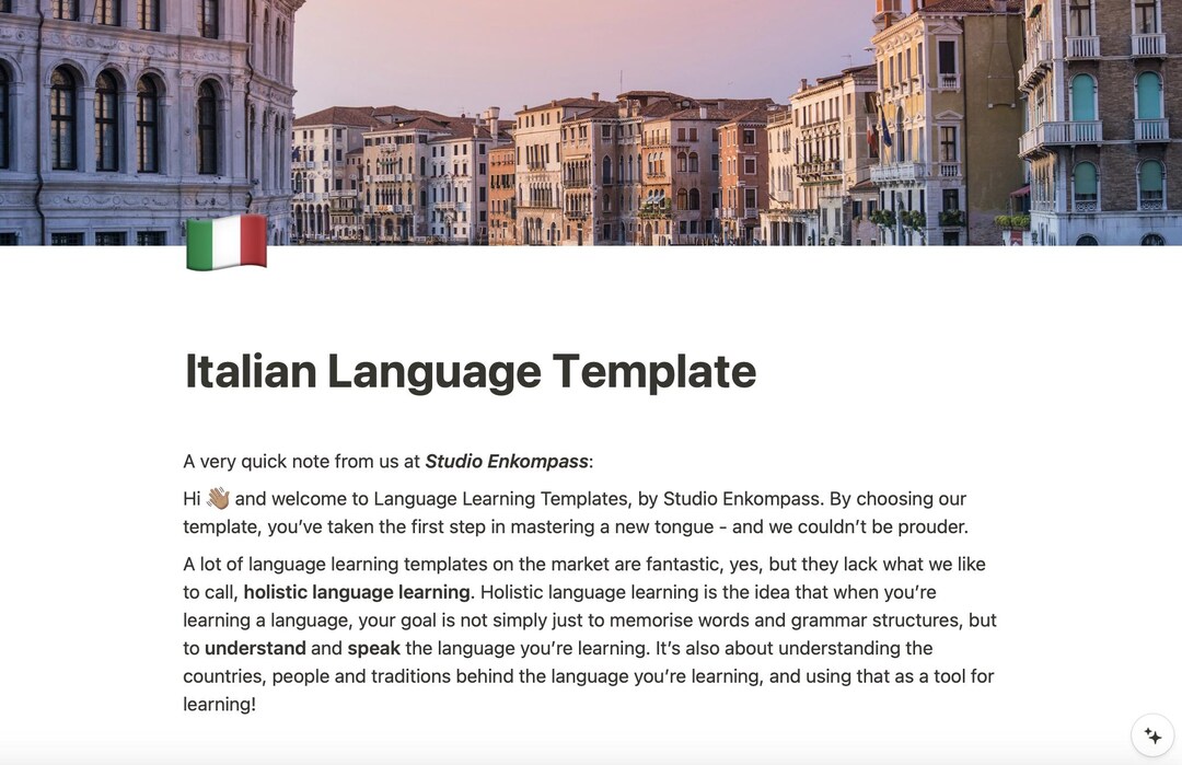 Complete Italian Language Notion Template - Etsy