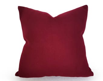 Dark Red Pillow | Etsy