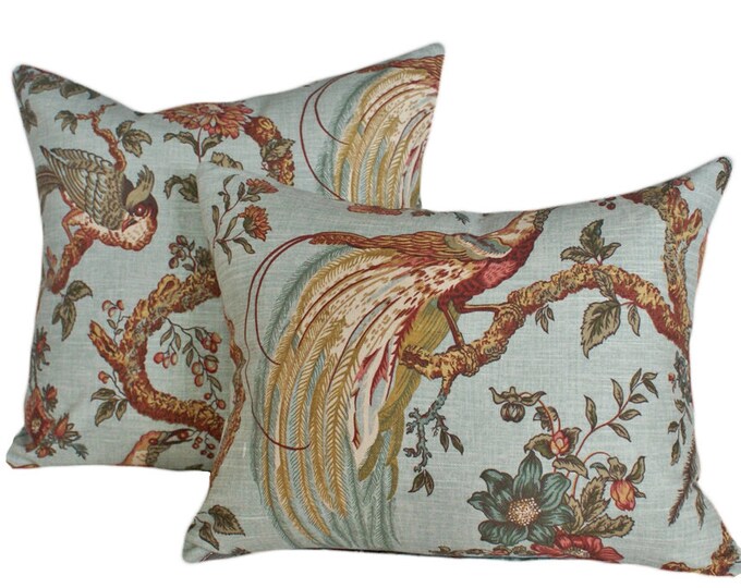 Peacock Decorative Throw Pillows Large Cushion Covers Teal - Etsy