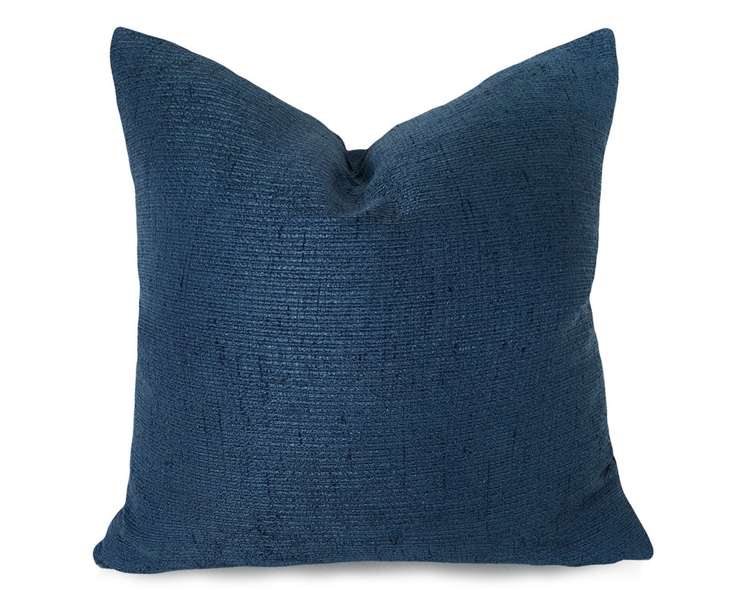 Solid Blue Pillow Covers, Teal Blue or Navy Pillow, Two Styles, Modern ...
