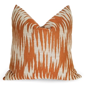 Burnt Orange Ikat Pillow Covers, Rust Throw Pillows, Modern Boho Decor ...
