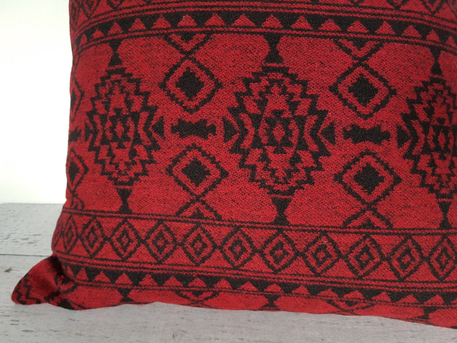 Aztec Pillow Cover Red Black Pillows Lodge Pillows Rustic - Etsy