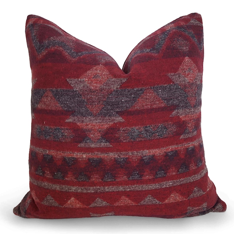 Red Geometric Pillow - Etsy