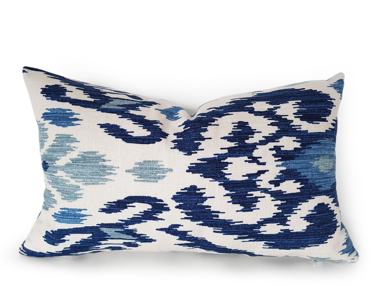 Ikat Pillow Blue Ikat Pillow Covers Linen Designer Pillows - Etsy