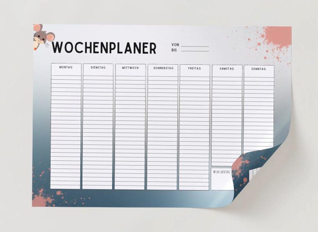 Set of 4 Printable Weekly Planners (PDF) | Weekly Planner | Digital ...