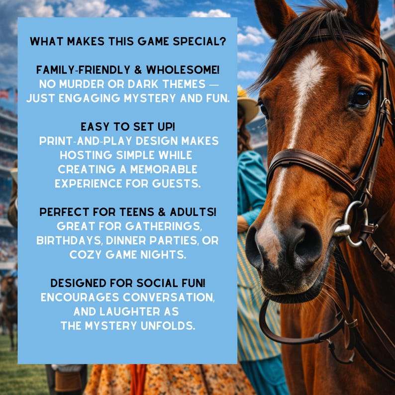 Kentucky Derby Mystery Game | Printable | Fun for Adults & Teens | 8–15 ...