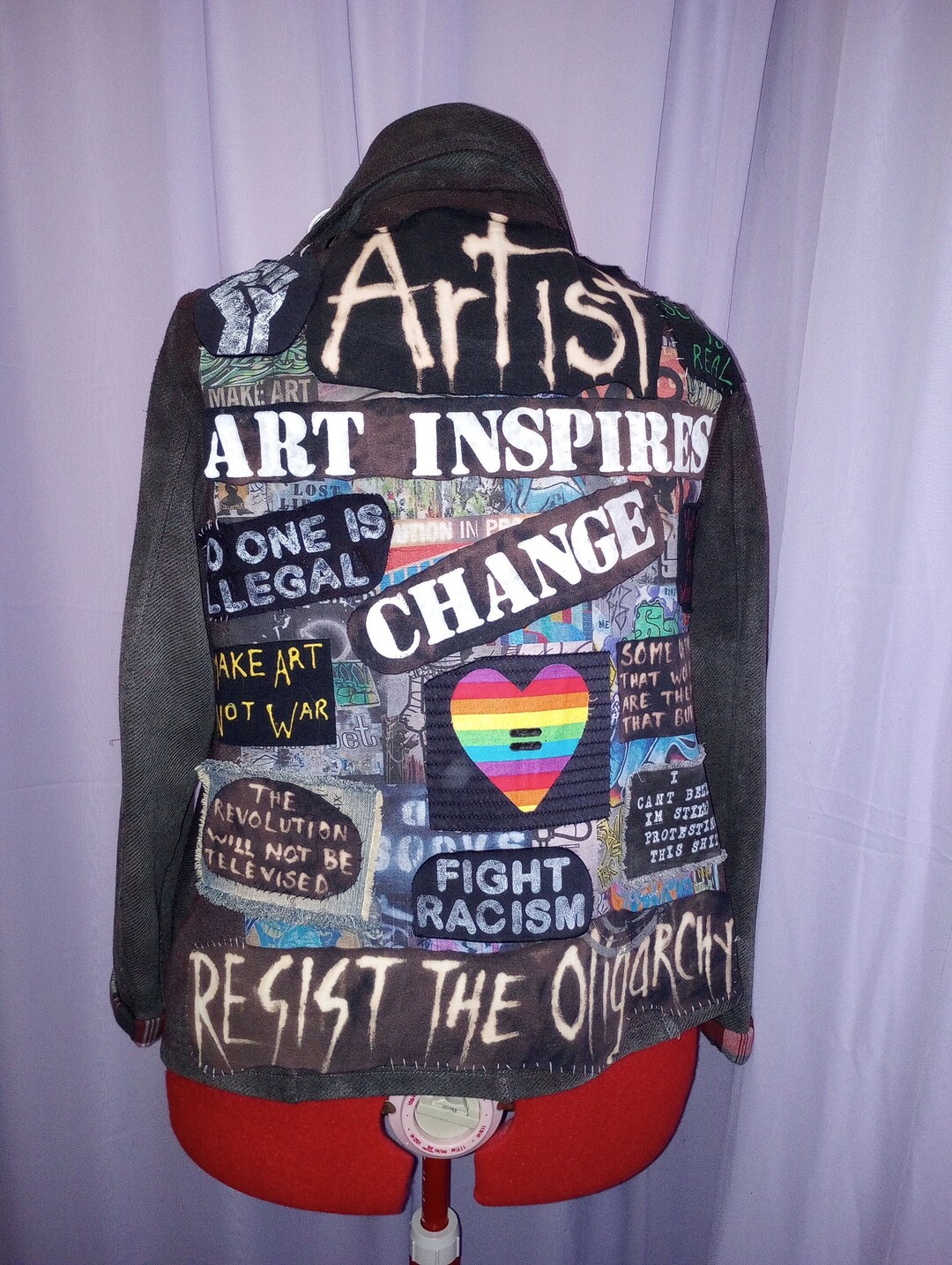 Punk Goth Patch Crust Up-cycled One of a Kind Handmade Art Jacket - Etsy