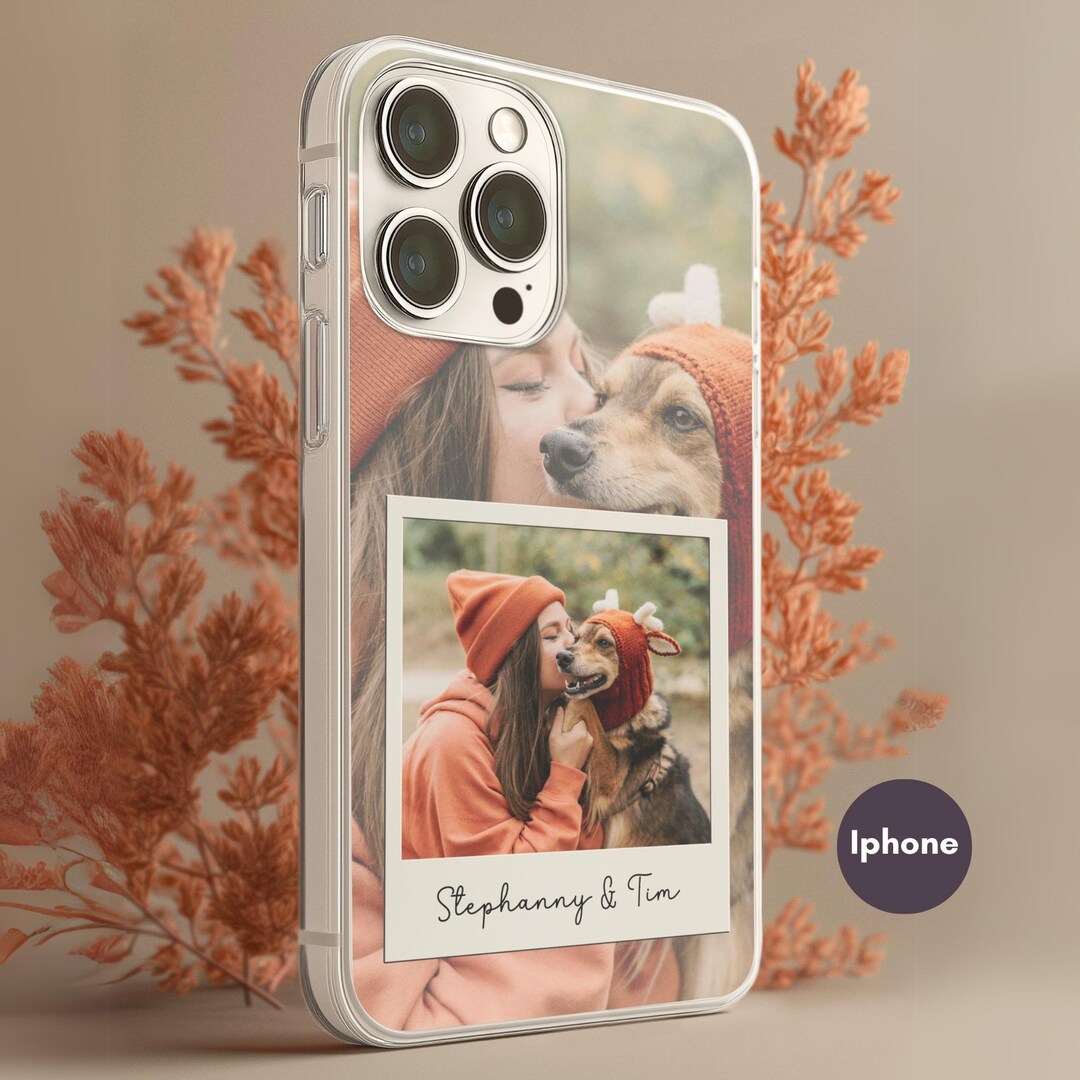 Personalized Photo Phone Case for Couples Pets, Magnetic Clear Impact ...
