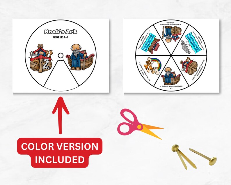 Noah’s Ark Bible Wheel Craft for Kids | Genesis 6–9 Sunday School ...
