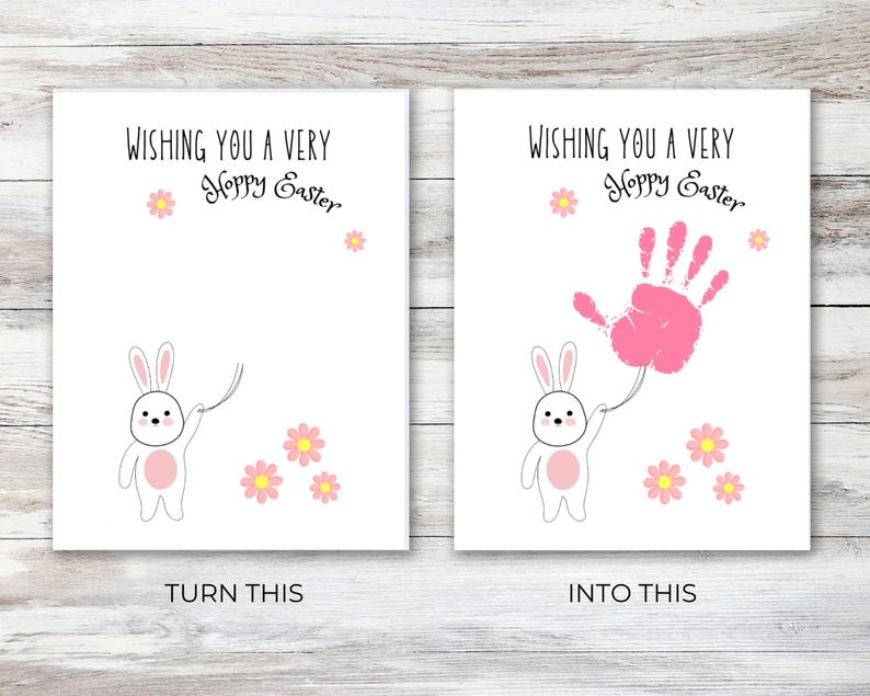 Easter Bunny Handprint Art, Happy Easter Handprint Art , Easter ...
