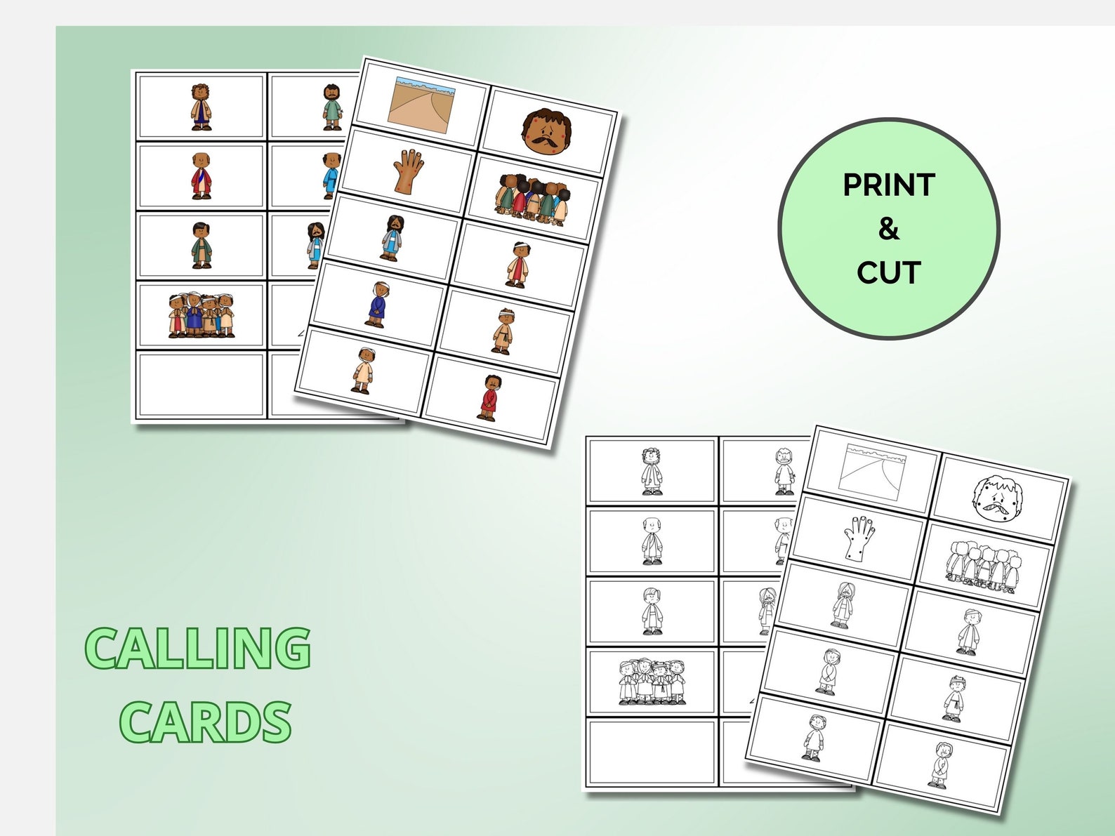 Jesus Heals 10 Men With Leprosy Bingo Set for Kids, Jesus Heals Ten Men ...