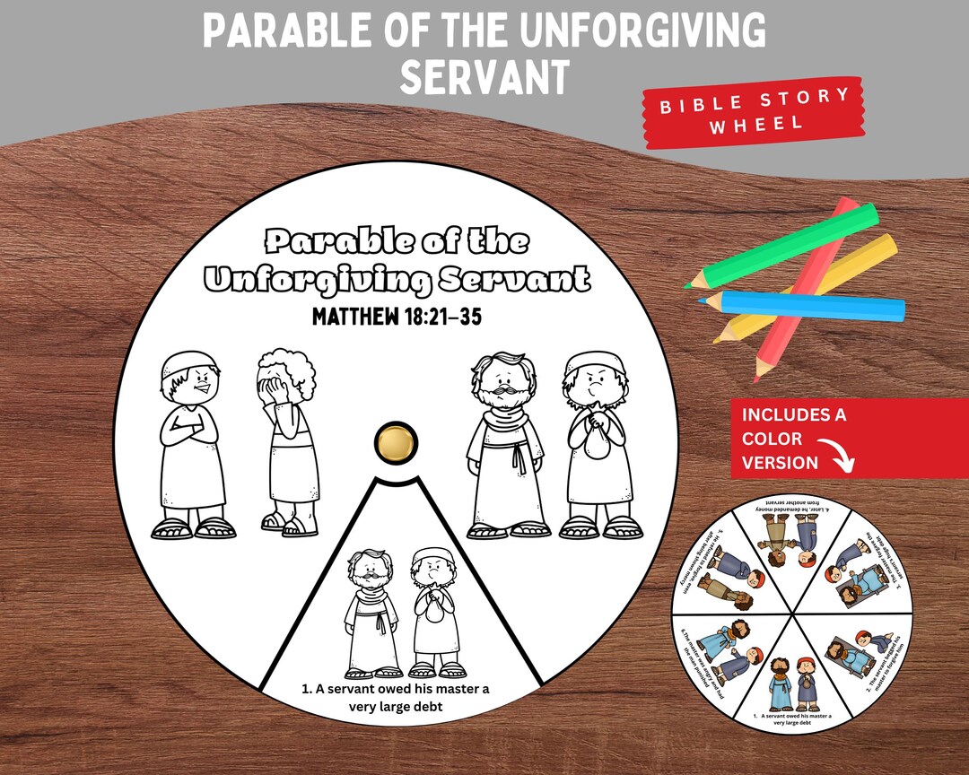 Parable of the Unforgiving Servant Coloring Wheel | Forgiveness Bible ...