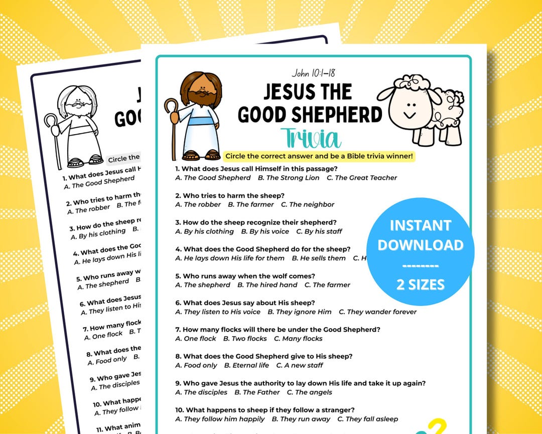 Jesus the Good Shepherd Bible Trivia Game | Parable of the Good ...