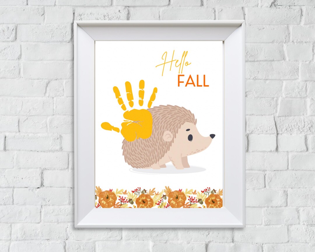 Hedgehog Handprint Art Printable for Kids | Cute Fall Animal Craft Idea ...