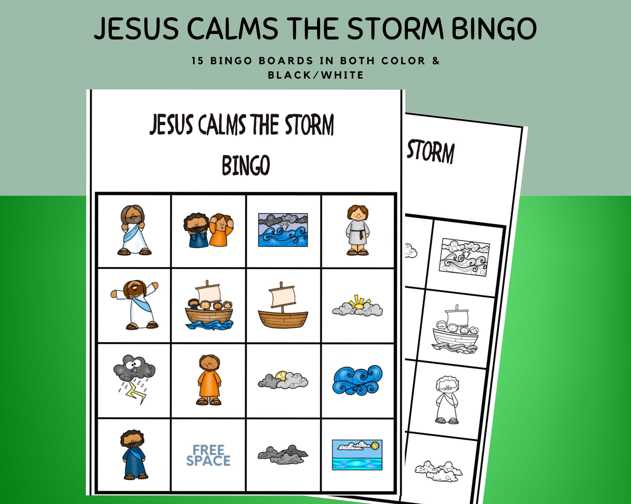 Bible Bingo Set for Kids Bible Story Activity, New Testament Bible ...