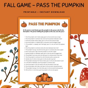 Halloween Pass the Pumpkin Game, Pass the Prize Game, Autumn Game ...