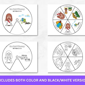 Do Not Worry Coloring Wheel Printable – Matthew 6 for Kids – Bible ...