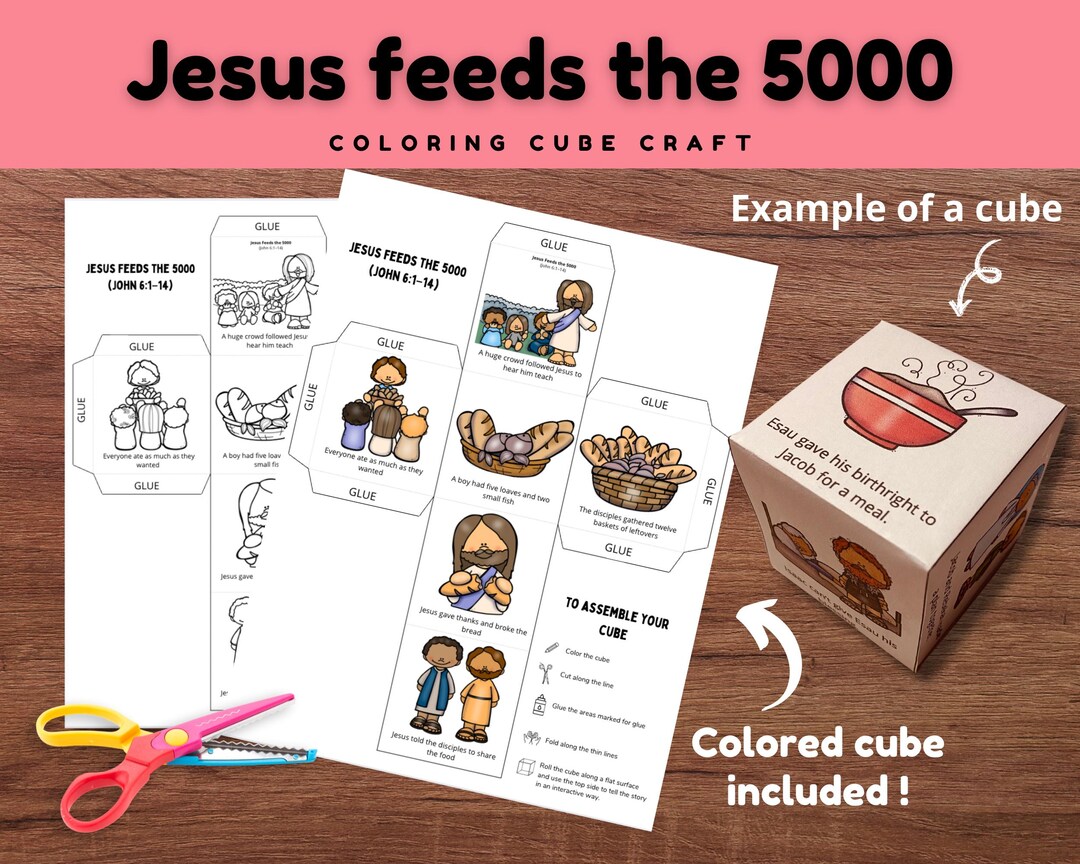 Jesus Feeds the 5000 Bible Story Cube | Printable Craft for Kids ...