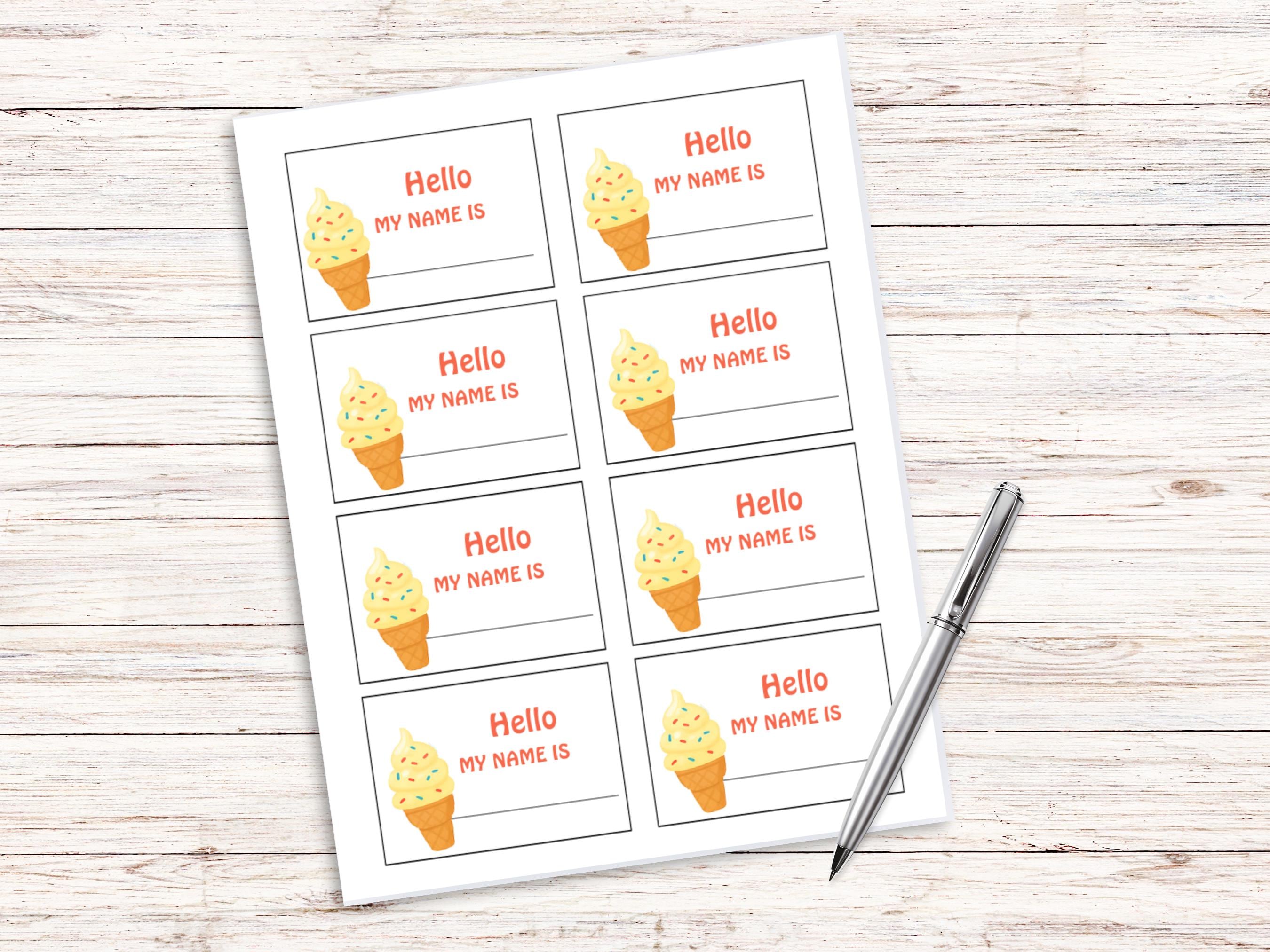 Ice Cream Name Game & Name Tags Printable, Summer Party Activity for ...
