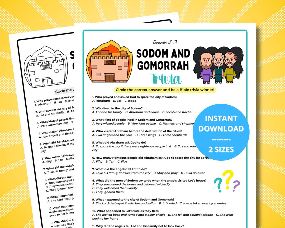 Sodom and Gomorrah Bible Trivia Game | Lot’s Wife Story for Kids ...