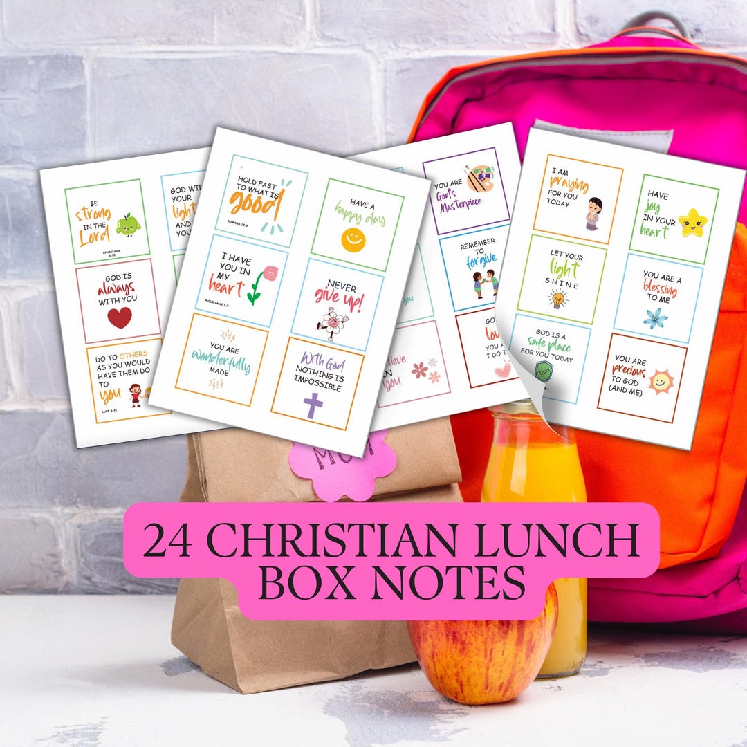 Christian Lunch Box Notes for Kids | Jesus Loves You Notes | Lunch Box ...