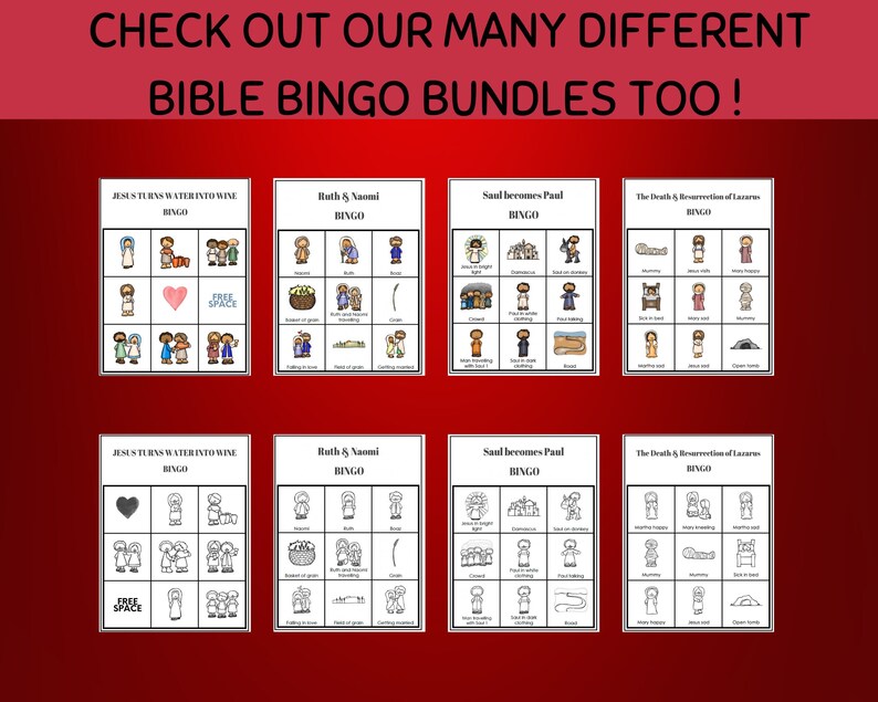 Jesus is Baptized Bingo Set for Kids, Jesus is Baptized Bible Bingo L ...