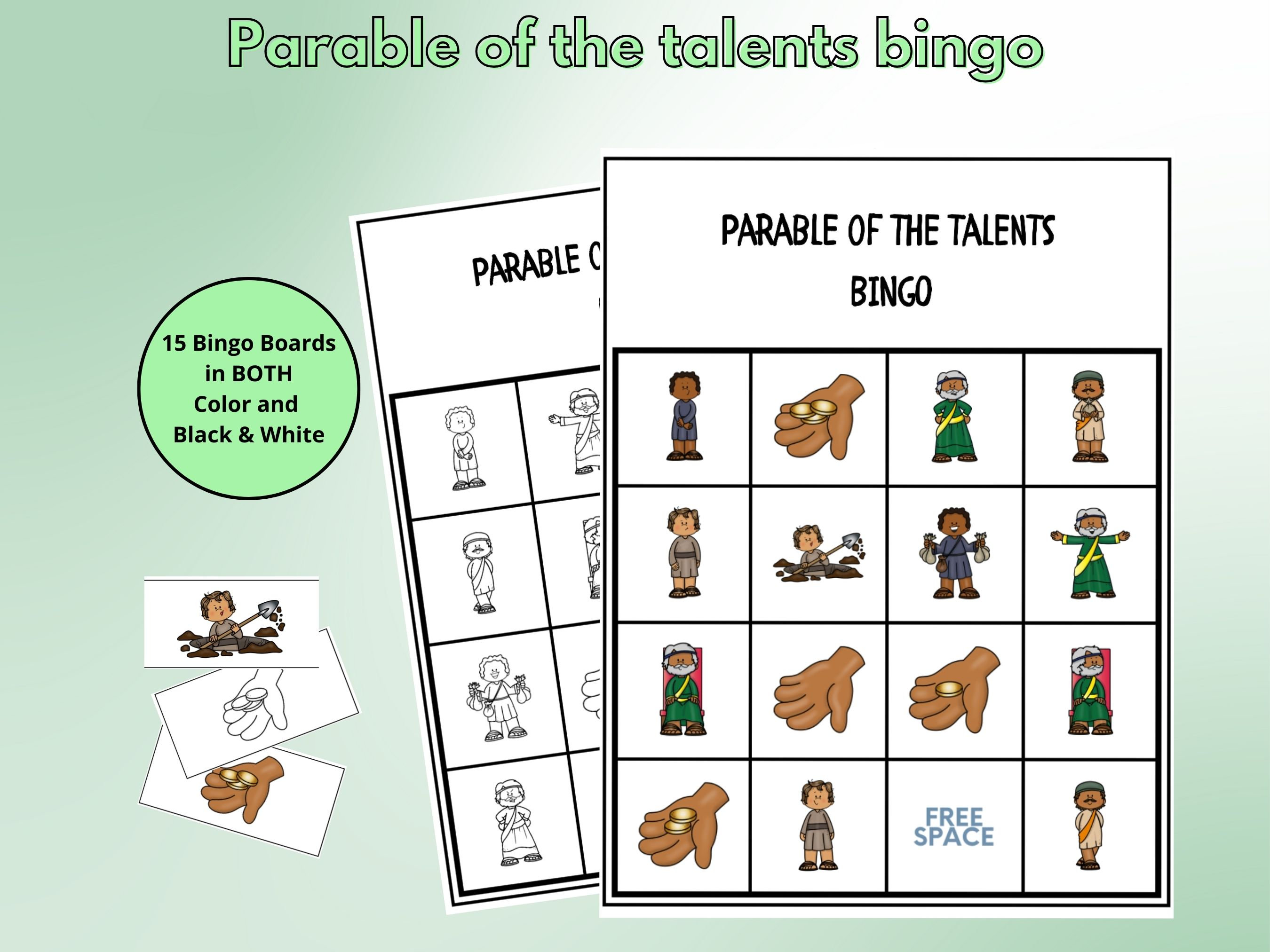 Parable of the Talents Bingo Bingo Set for Kids, Parable of the Talents ...