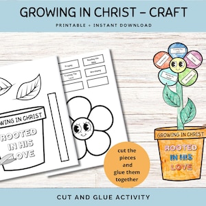 Growing in Christ Craft Activity for Kids, Homeschool Craft, Bible ...