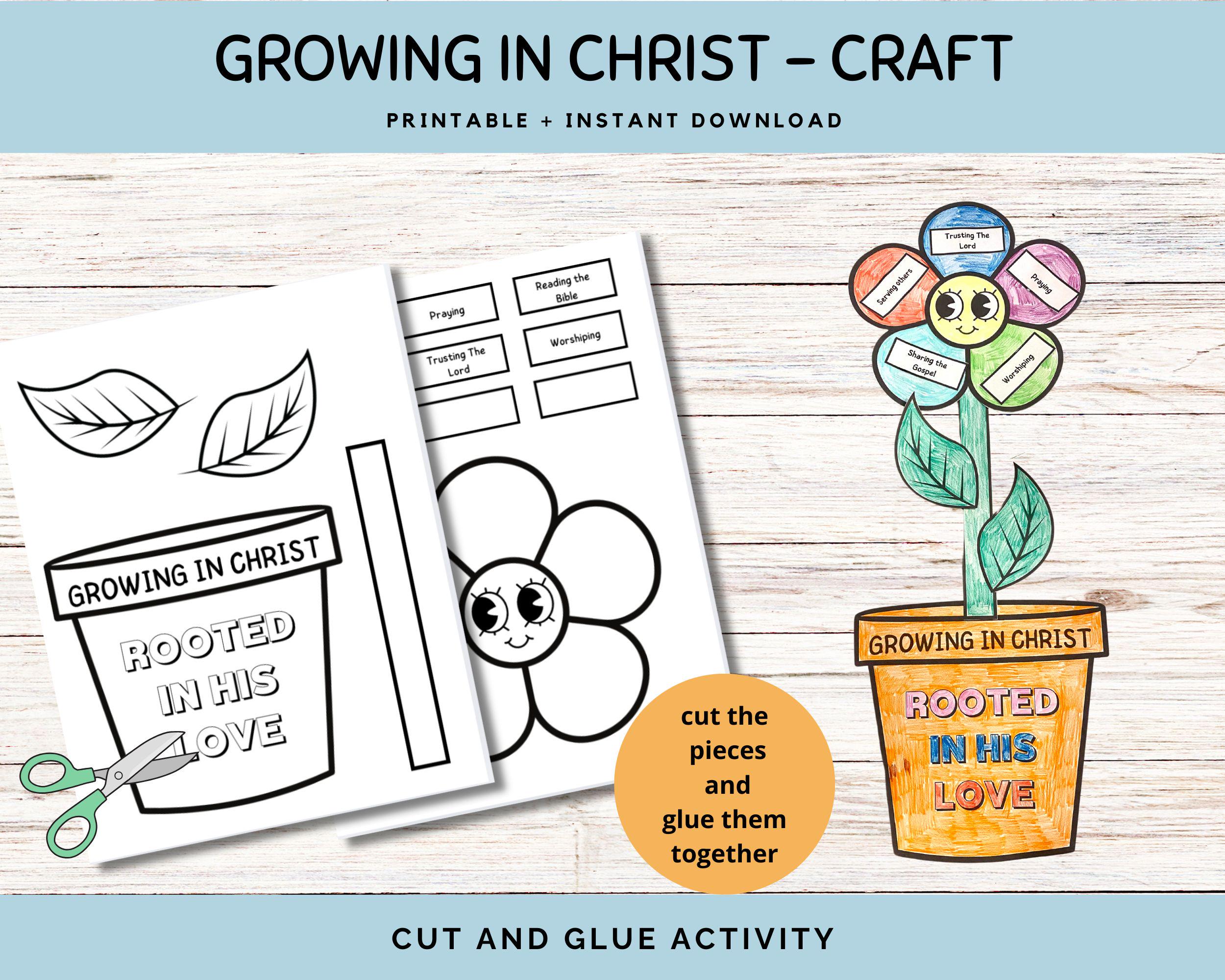 Growing in Christ Craft Activity for Kids, Homeschool Craft, Bible ...