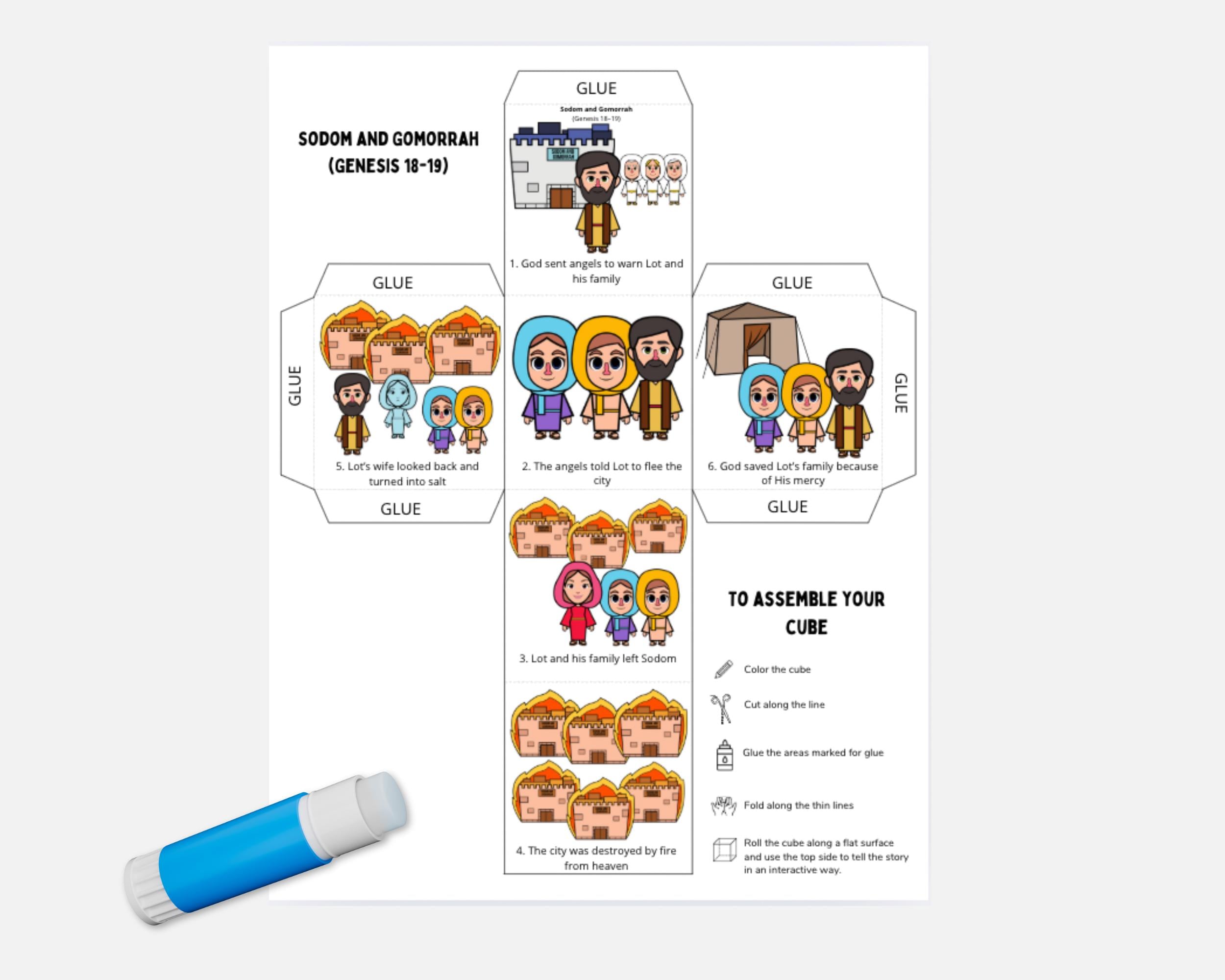 Sodom and Gomorrah Bible Craft | Genesis 19 Printable for Kids | Lot's ...