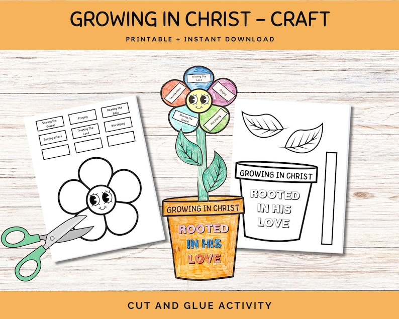 Growing in Christ Craft Activity for Kids, Homeschool Craft, Bible ...