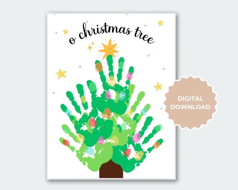 O Christmas Tree Handprint Craft | Christmas Keepsake Printable for ...