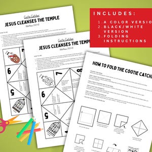 Jesus Cleanses the Temple Cootie Catcher, Jesus Clears the Temple ...