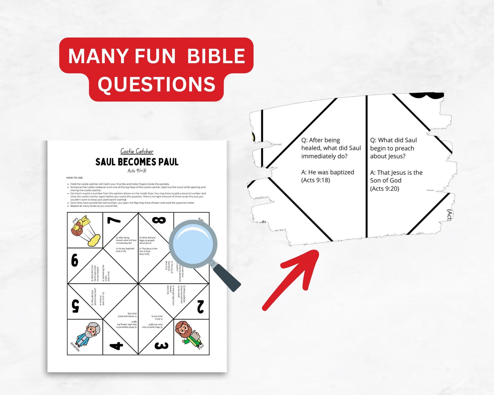 Saul Becomes Paul Cootie Catcher – Conversion of Saul – Acts 9:1–31 in ...