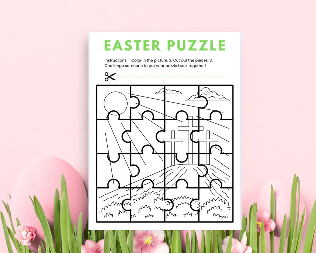 Easter Puzzle Printable | Christian Easter Activity | Sunday School ...