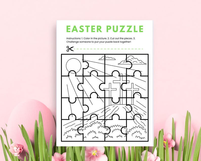 Easter Puzzle Printable | Christian Easter Activity | Sunday School ...