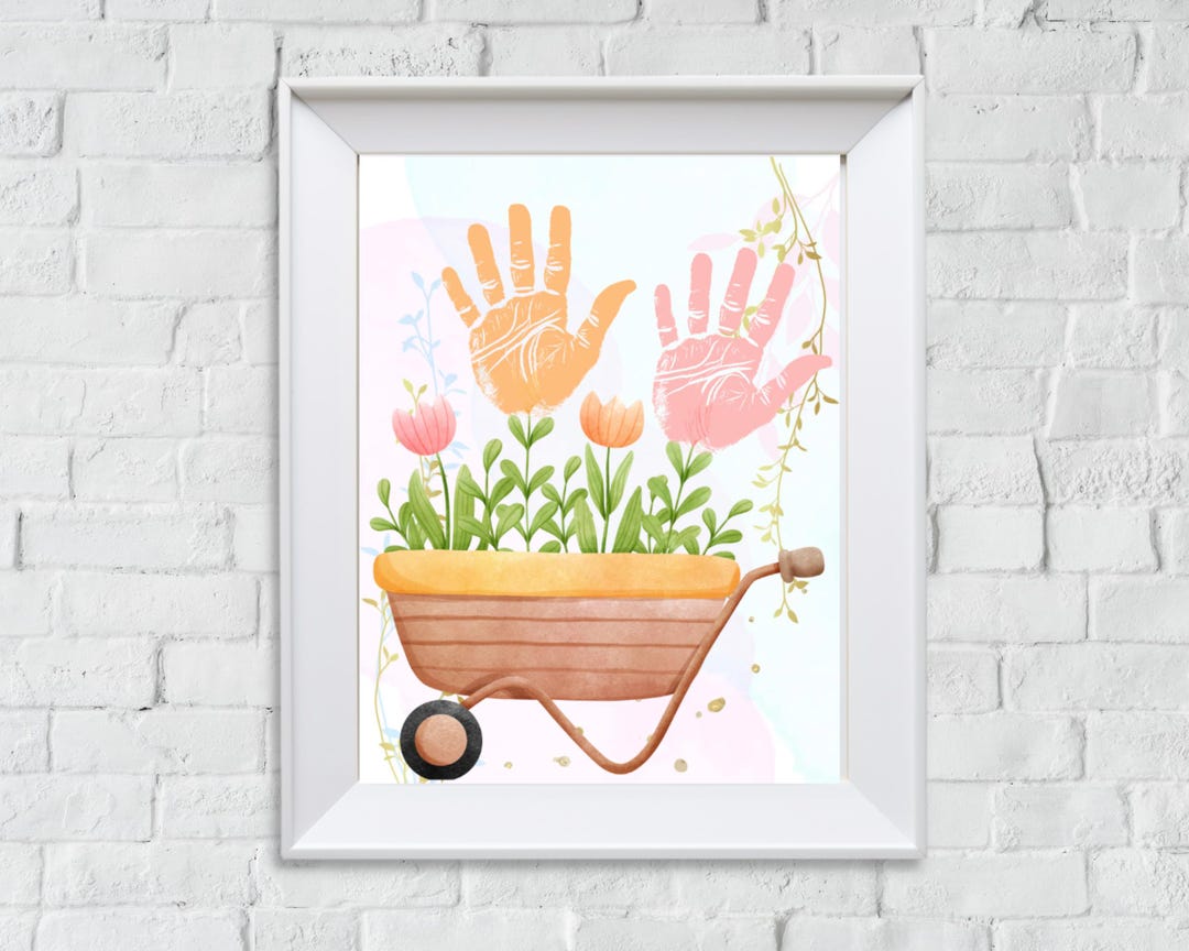 Spring Handprint Flower Craft for Kids | Wheelbarrow Art Printable ...