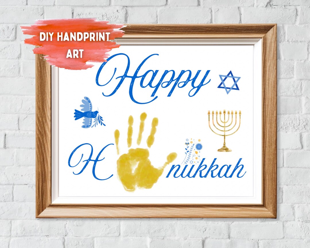 Hanukkah Handprint Art Craft – DIY Printable Keepsake for Kids With ...