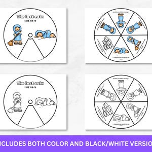 Parable of the Lost Coin Coloring Wheel for Kids | Luke 15:8–10 Bible ...