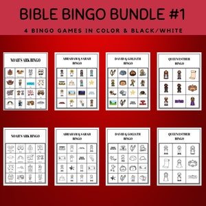 Bible Bingo Set for Kids Bible Story Activity, Old Testament Bible ...