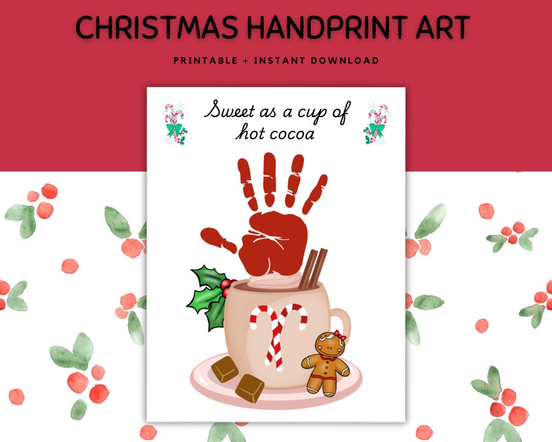 Christmas Handprint Art, Christmas Preschool Activity, Craft for ...