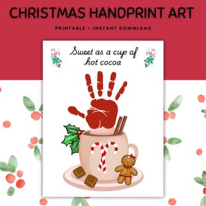 Christmas Handprint Art, Christmas Preschool Activity, Craft for ...