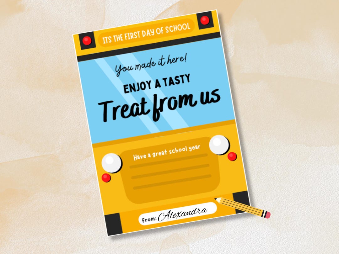 Printable Back to School Teacher Gift Card Holder, School Bus Design ...