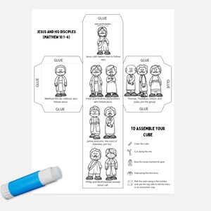 Jesus Calls His Disciples Coloring Cube | Matthew 10:1–4 | Printable ...