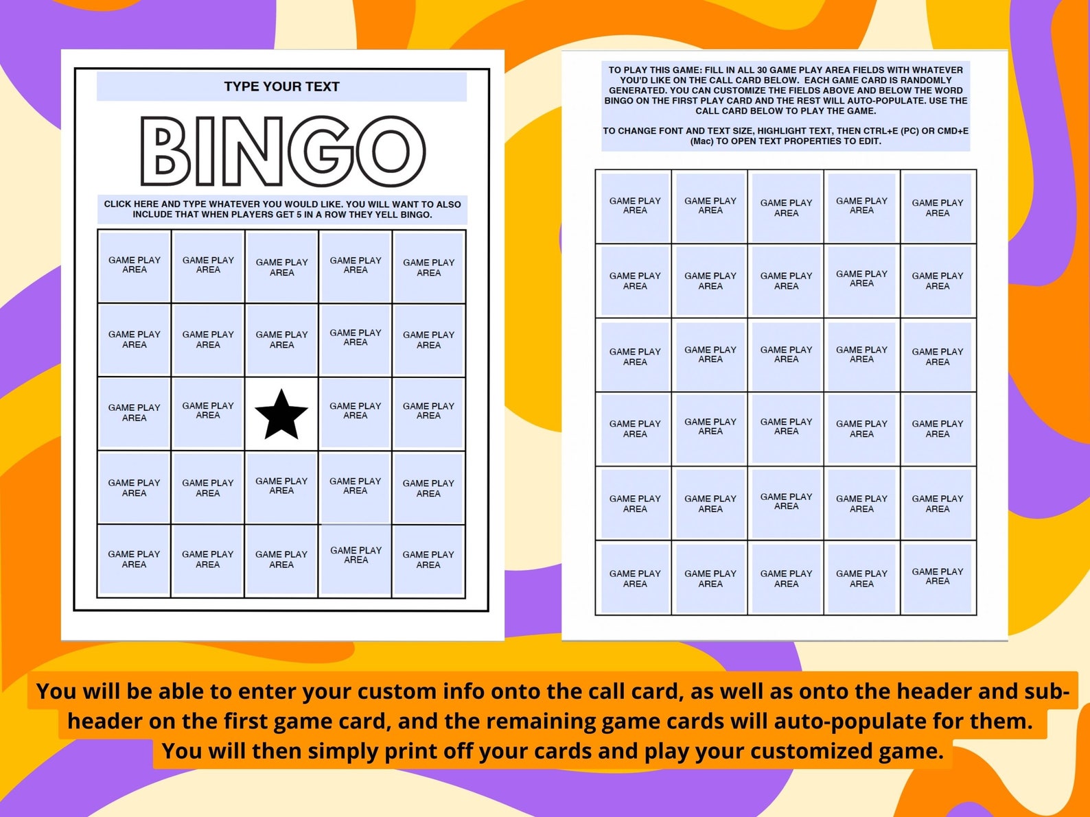 Make Your Own Bingo Game, 25 Card Editable Bingo Template, DIY Custom ...