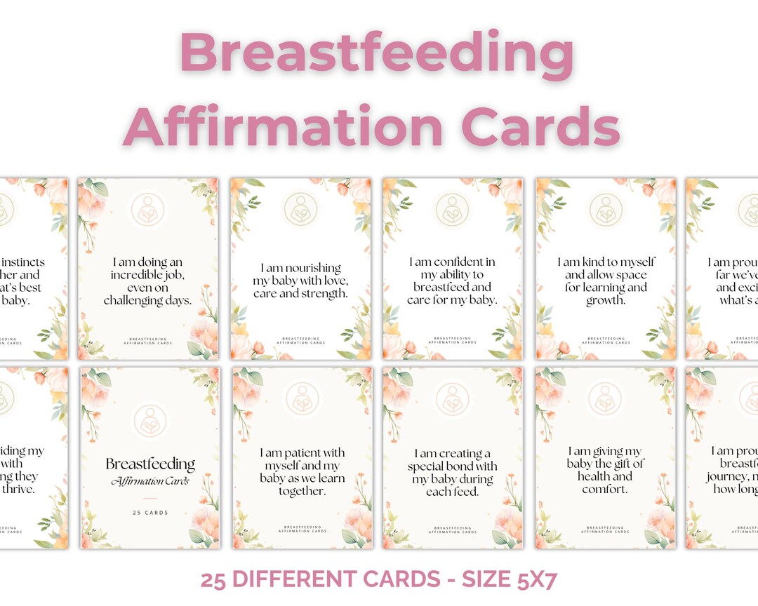 Breastfeeding Affirmation Cards, 25 Printable Cards,positive ...